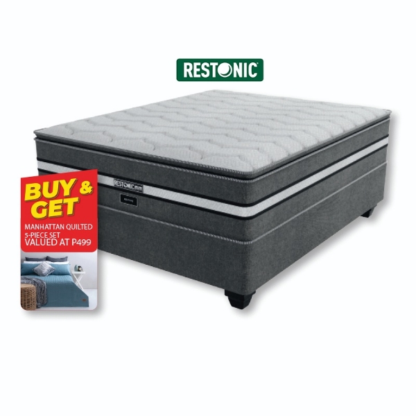 Restonic Revive 152cm Queen Plush Base Set+ QUILTED 5 PCE | Furnmart ...